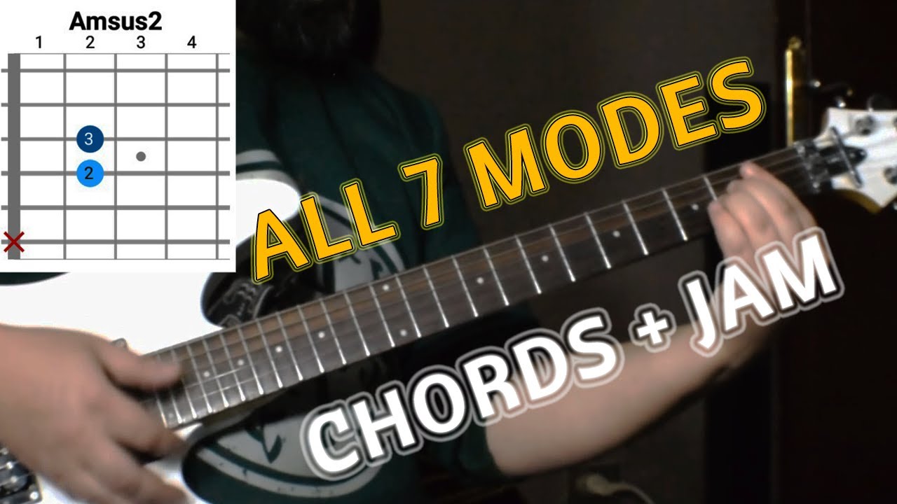 Play The 7 Modes in A Backing Track + Chord Progressions 🎸🎧 - YouTube
