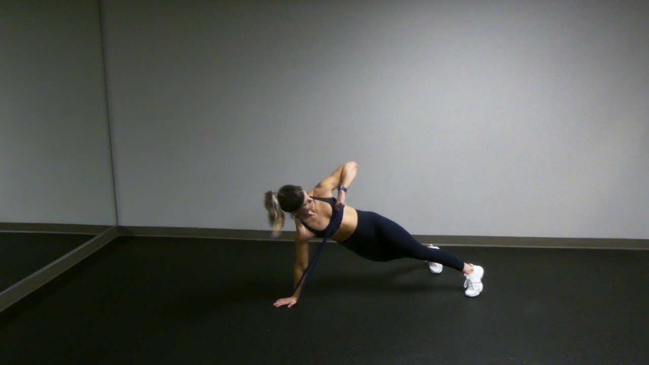 Miniband alternating plank row - YouTube