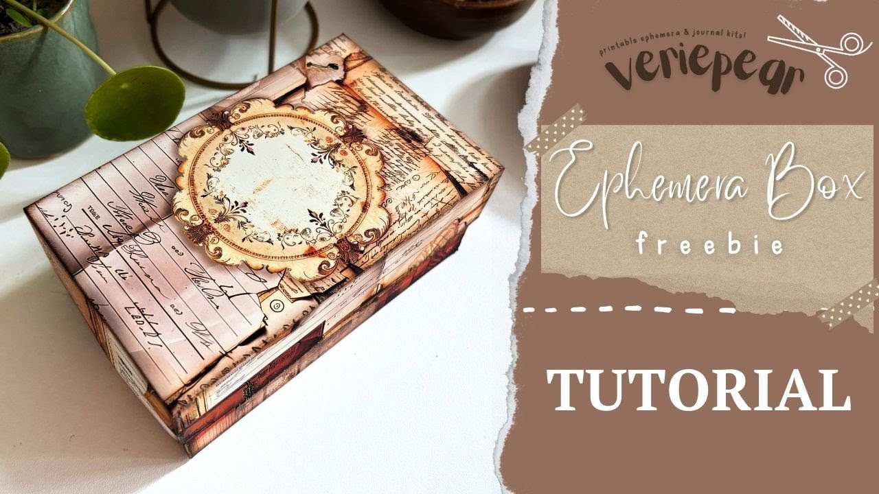 Vintage Ephemera Box | TUTORIAL + FREEBIE - YouTube
