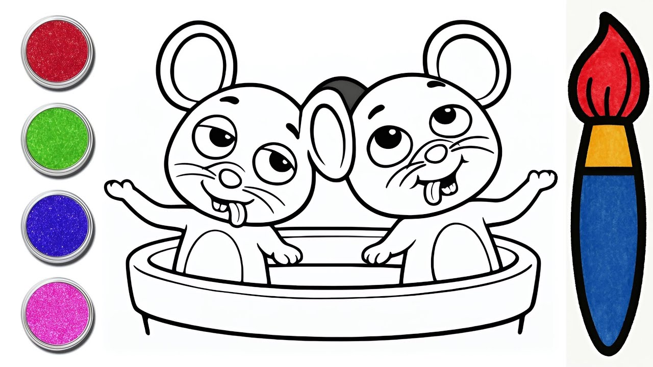 Do Chuhe The Mote Mote The | Musa Color in Two Mouse Drawing | Kids ...