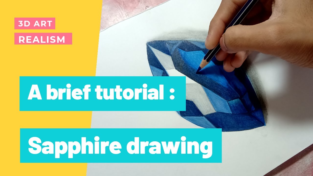 Marquise cut Sapphire | Brief tutorial | 3D drawing | Sapphire drawing ...