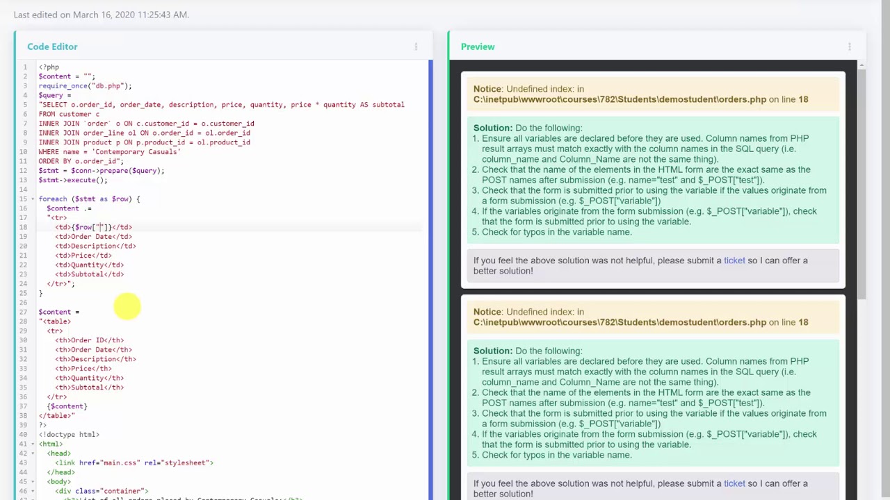 Database Application Development Generating Html Tables With Php And Mysql Learning Activity 5988