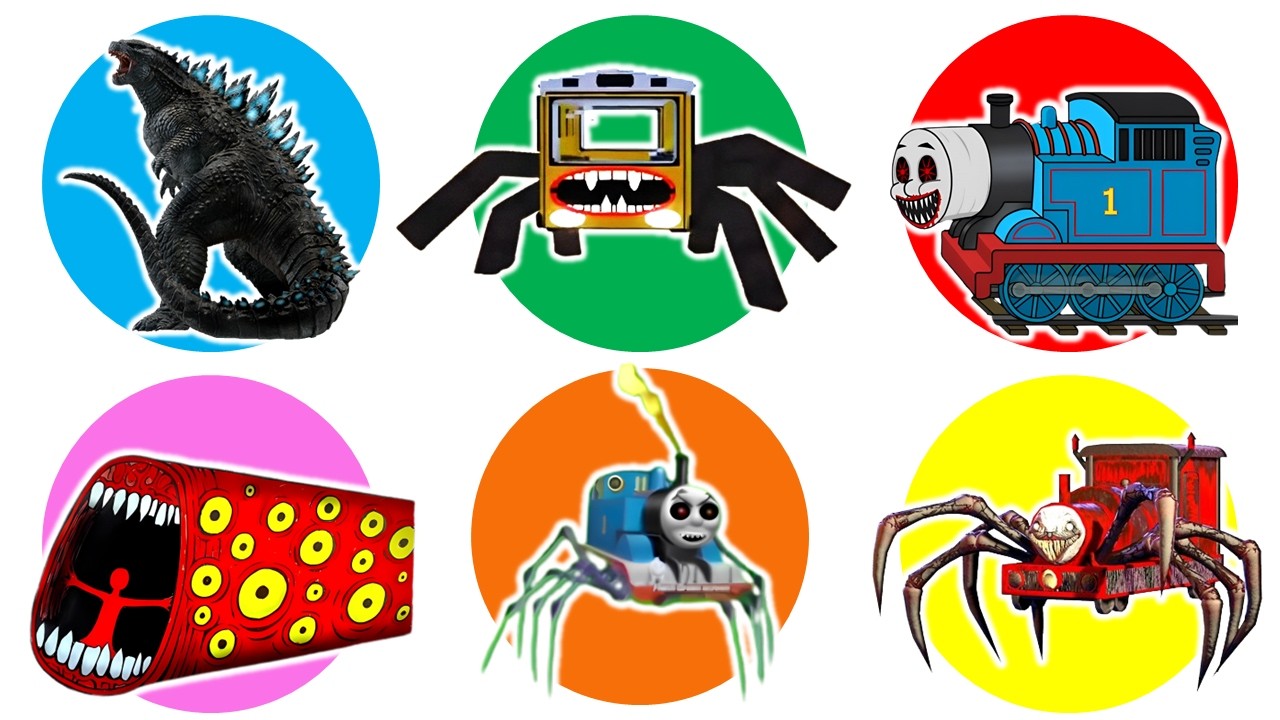 Spin Wheel Godzilla, Bus Eater, Thomas Cursed, Train Eater, Thomas Laba ...