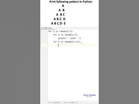 Print the given pattern in python - YouTube
