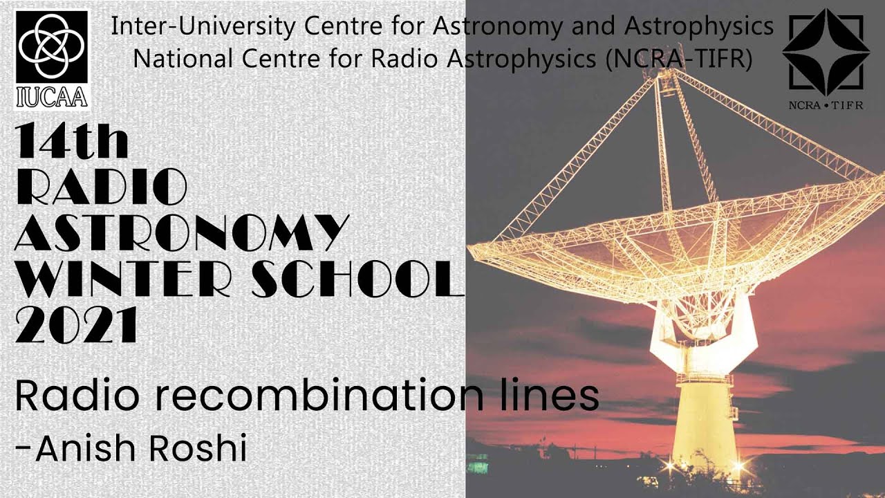 Radio recombination lines | Anish Roshi - YouTube
