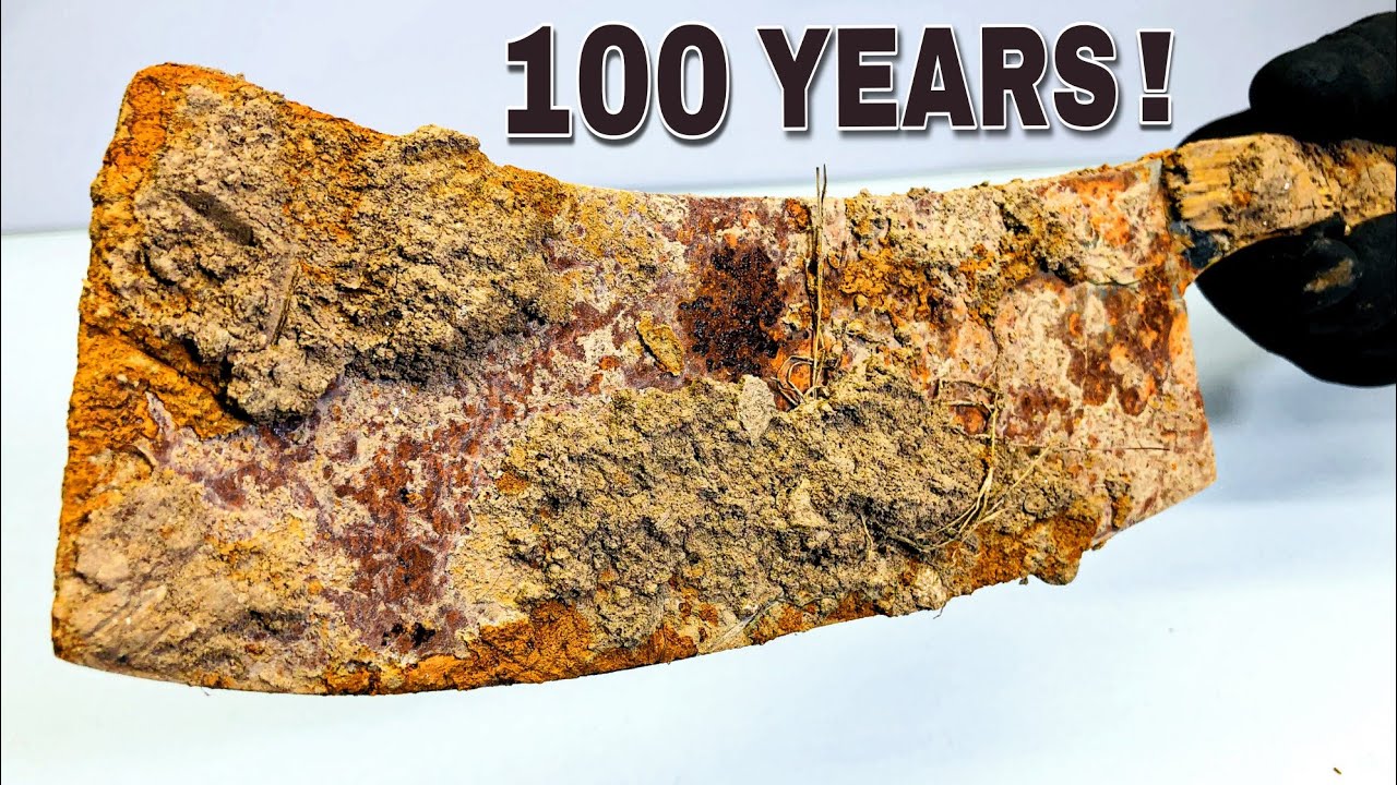 Extremely Rusty Cleaver Restoration - Antique Cleaver Restoration - YouTube