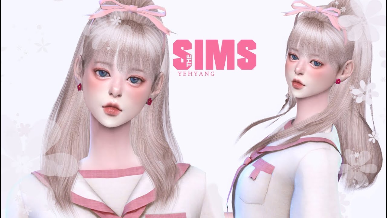 [심즈4] 순정만화 주인공 여심만들기 + 심배포 🎉 The Sims 4 CAS (Fast) : Cartoon character ...