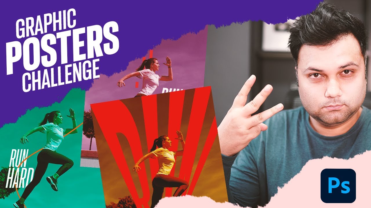 2 Words Graphic Design Challenge Poster Ideas in Photoshop - YouTube