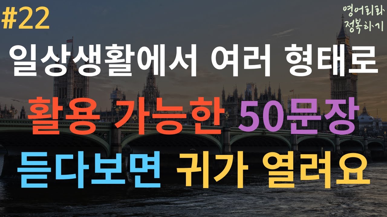 영어회화 정복하기 22 일상에서 여러 형태로 활용가능한 영어회화 50문장 I 영어듣기 I 영어공부 I 영어 반복 듣기