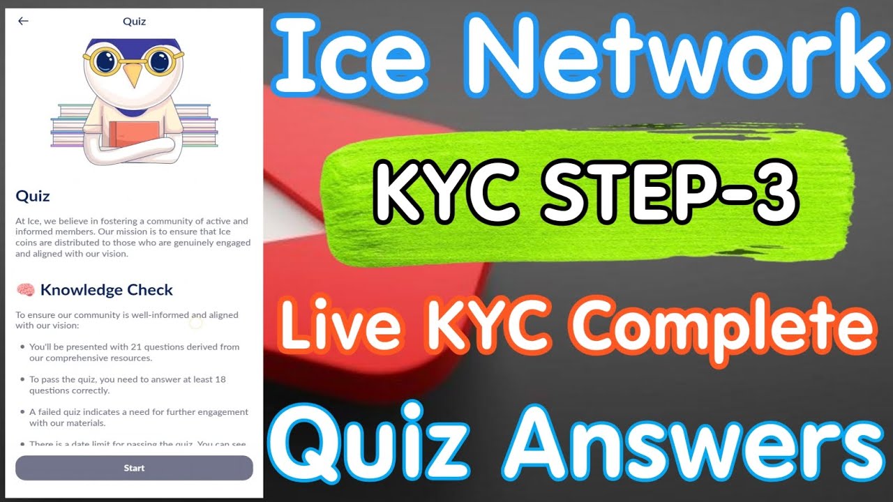 Ice Network Mining App || Kyc Step 3 Quiz Answer|| Ice Network Live Kyc ...