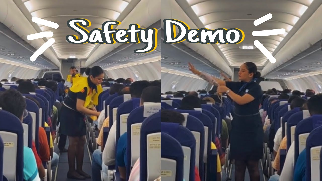 Indigo Safety Demonstration | Indigo Airlines| Cabin Crew ️ #cabincrew #flightattendant # ...