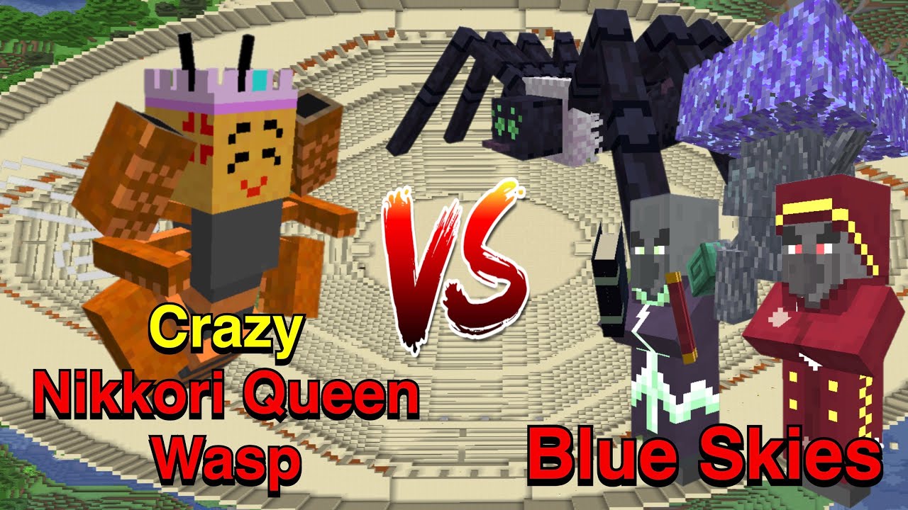 Minecraft |Mobs Battle| Crazy Nikkori Queen Wasp (NikkoriHazard) VS ...