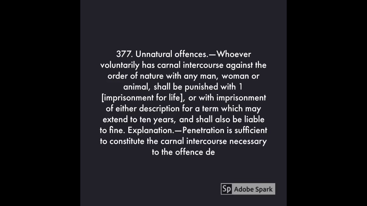 Section 377 of IPC partially decriminalised. How? || status of section ...