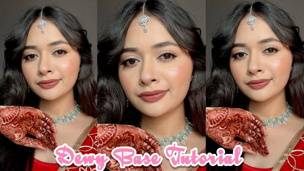 Dewy base tutorial || simple makeup look💕 - YouTube