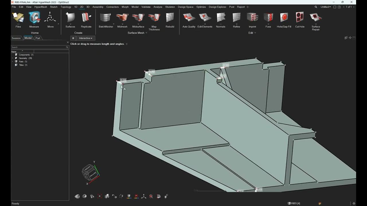 Dealing with parts with non uniform thickness with HyperMesh 2023 - YouTube