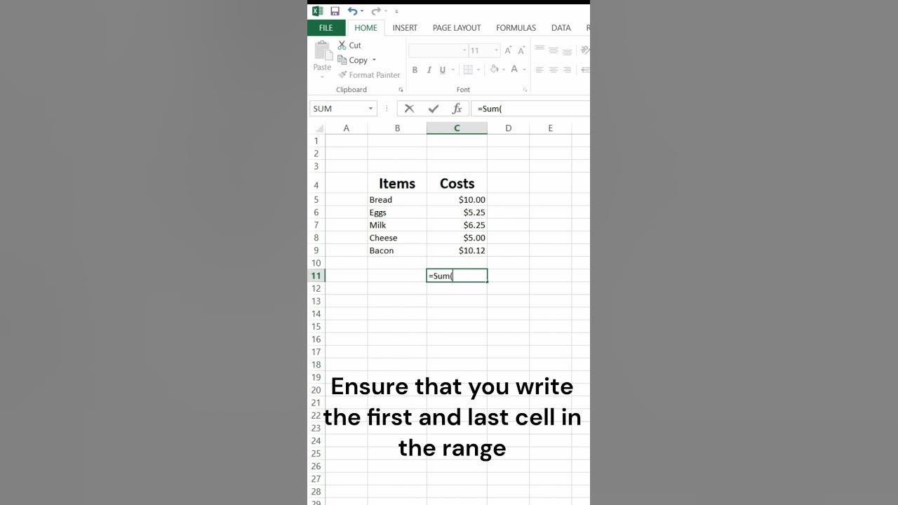 How To Use Sum Function In Excel Learning Microsoftexcel Microsoftoffice Youtube