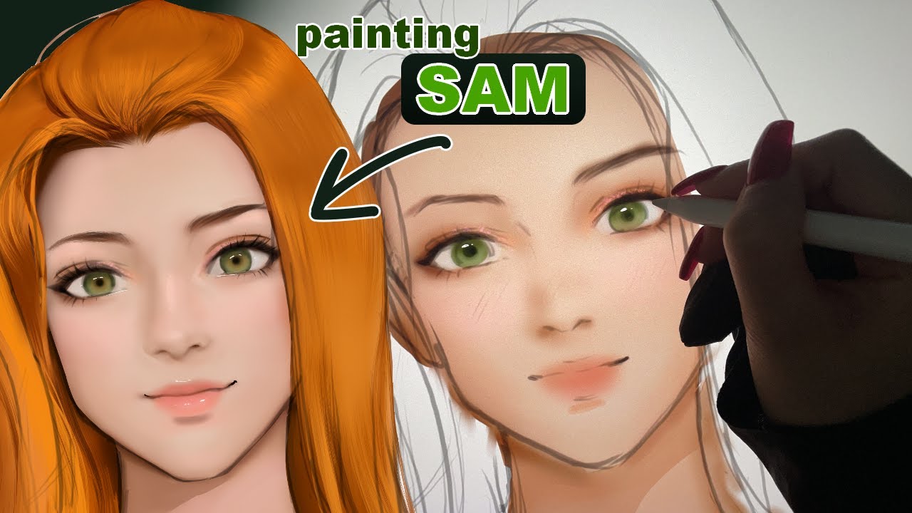 painting Sam in my art style - YouTube