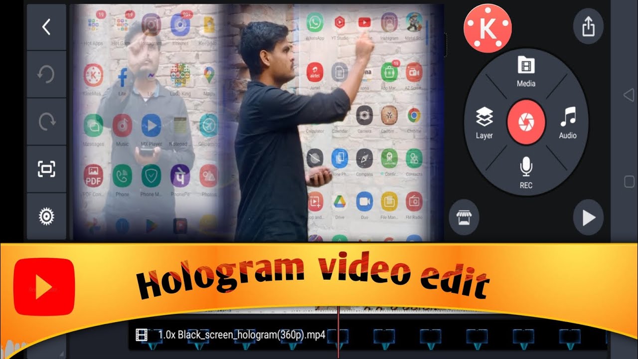 How to Make Hologram Video in Kinemaster | Hologram video editing in KineMaster#hologram - YouTube