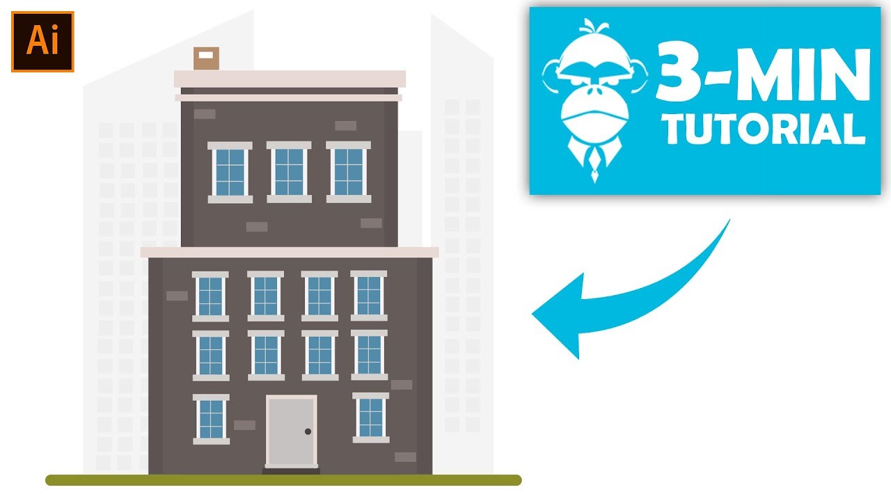 Flat Design Building - Illustrator Tutorial - YouTube