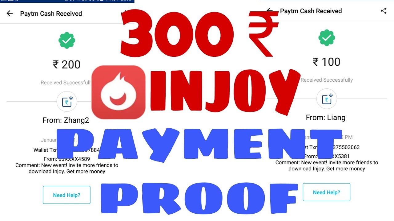300 ₹ Injoy App Payment Proof... 30 ₹ Signup Bonus - YouTube