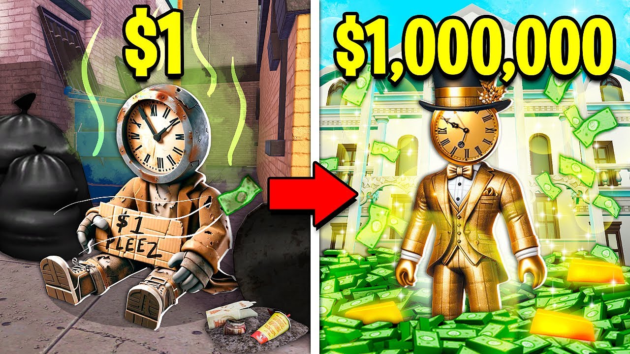 $1 CLOCKMAN To $1,000,000 CLOCKMAN! (Roblox) - YouTube