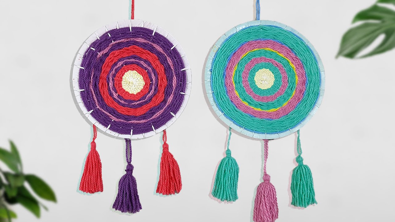 Wool thread wall masterpiece for home decor using paper plates / Great ...