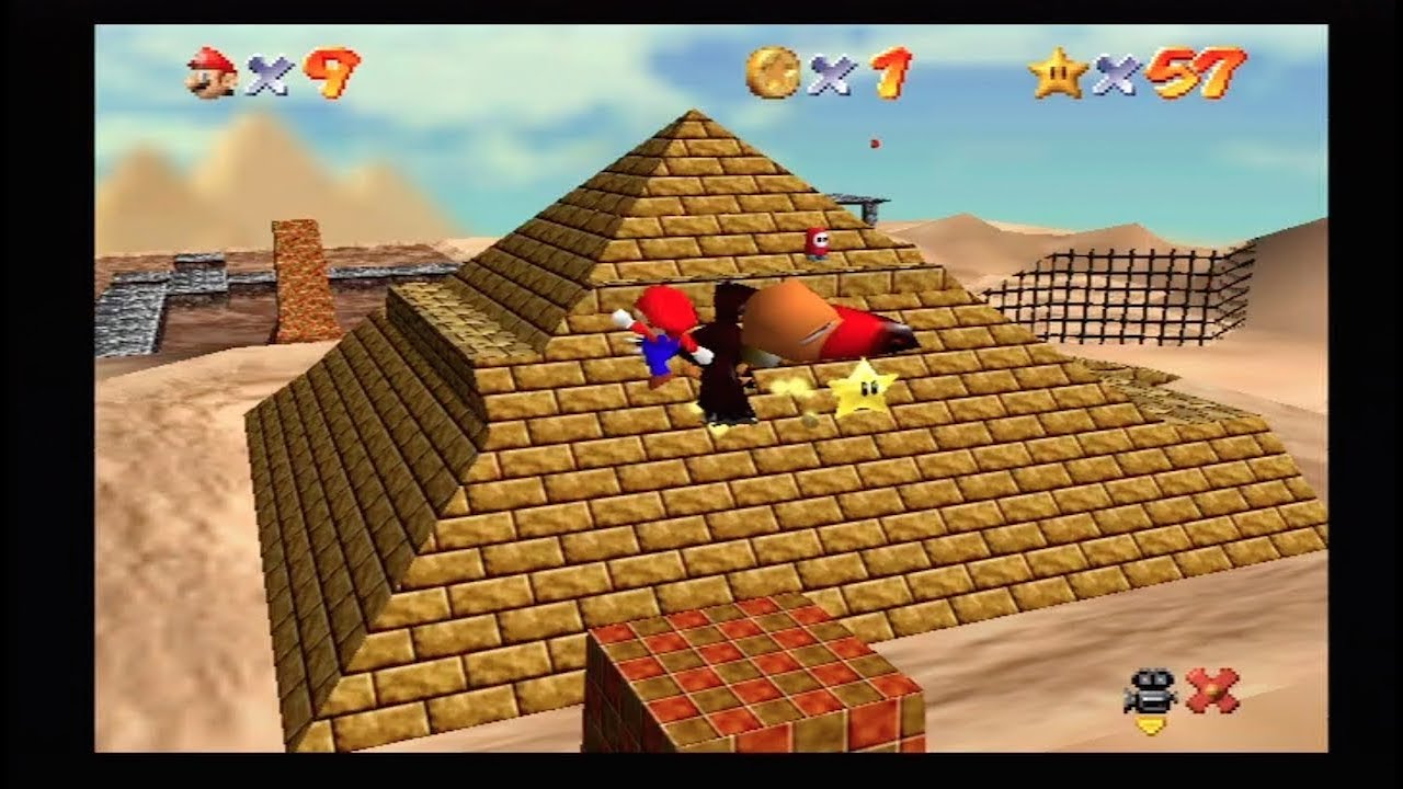 Super mario 64 (N64) shifting sand land 1080p 60fps widescreen full ...