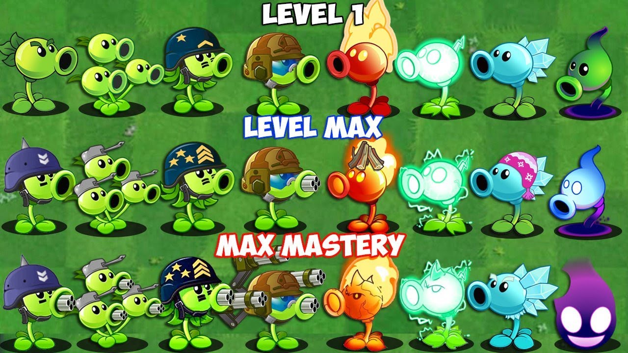 All PEA Plant Level 1 vs Max Level vs Max Mastery 200 - Who Will Win ...