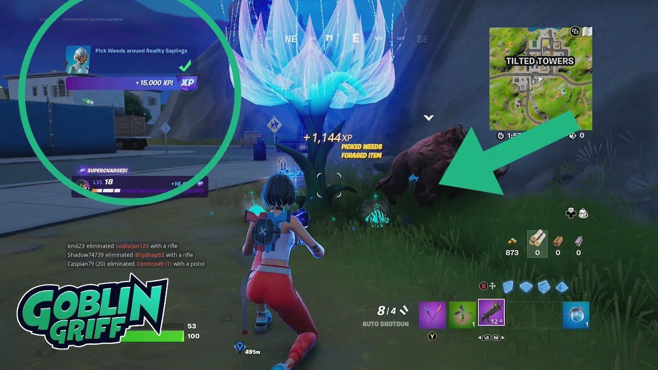 How to Pick Weeds Around Reality Saplings | Fortnite Week 2 Quest - YouTube