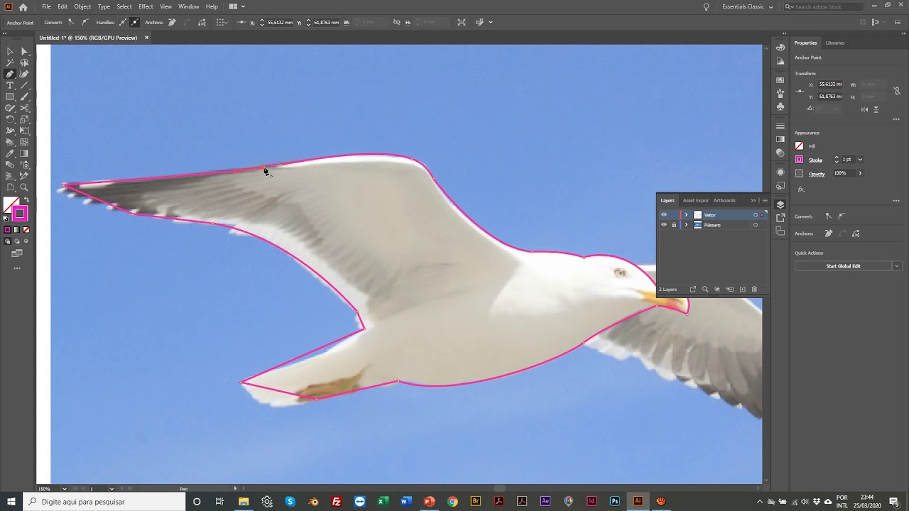 Adobe Illustrator + Pen tool para vetorização de bitmap simples - Adobe ...
