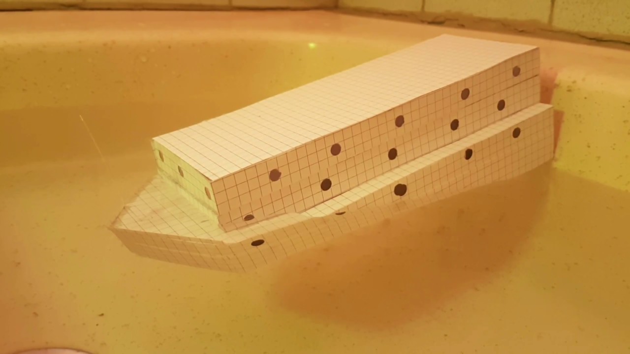 Cardboard ship sinking - YouTube