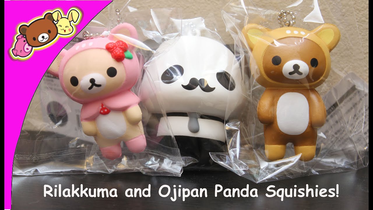 NEW Rilakkuma Everyday Happy and Ojipan Panda Squishies - Package ...