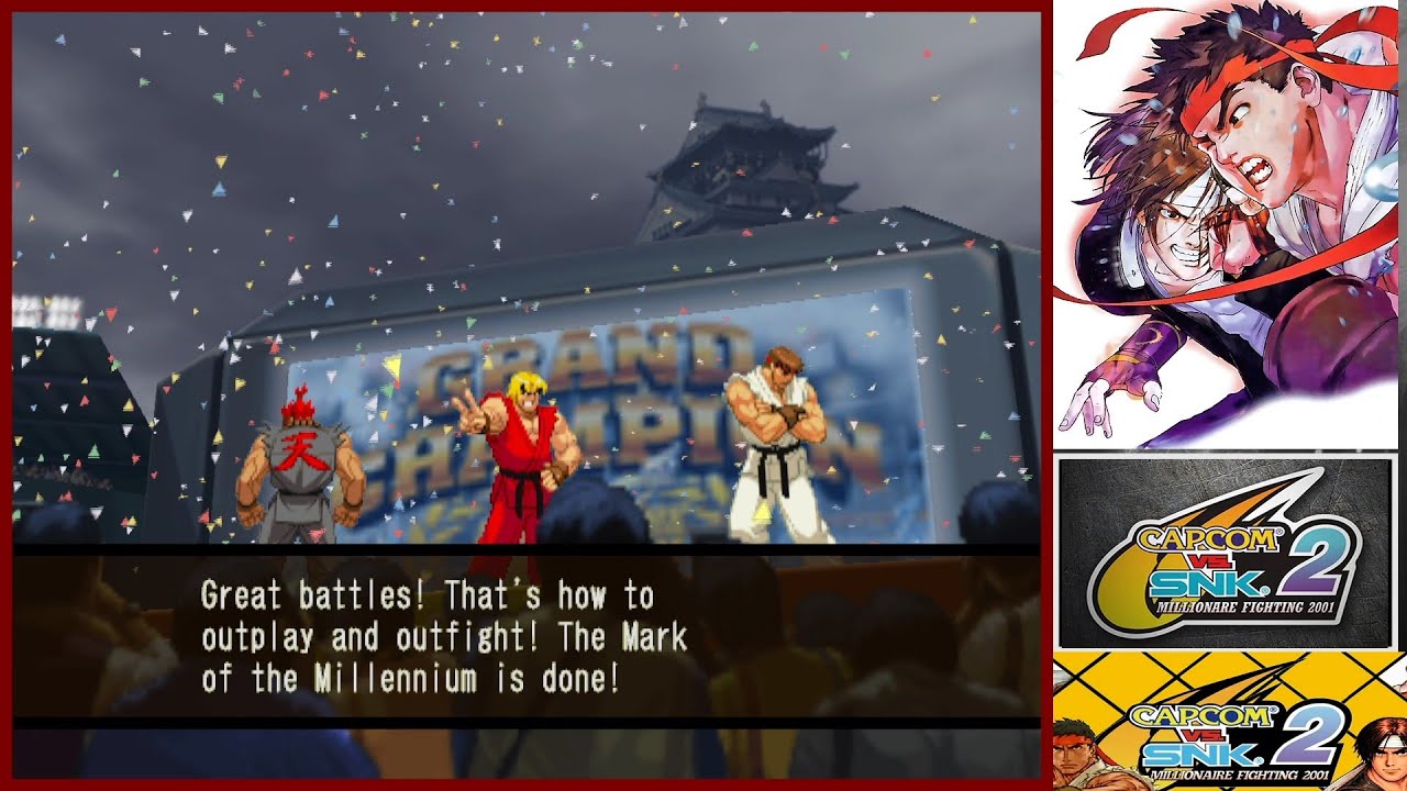 Capcom vs. SNK 2 - TEAM CAPCOM Shoto Ryu-Ken-Akuma ARCADE MODE - YouTube