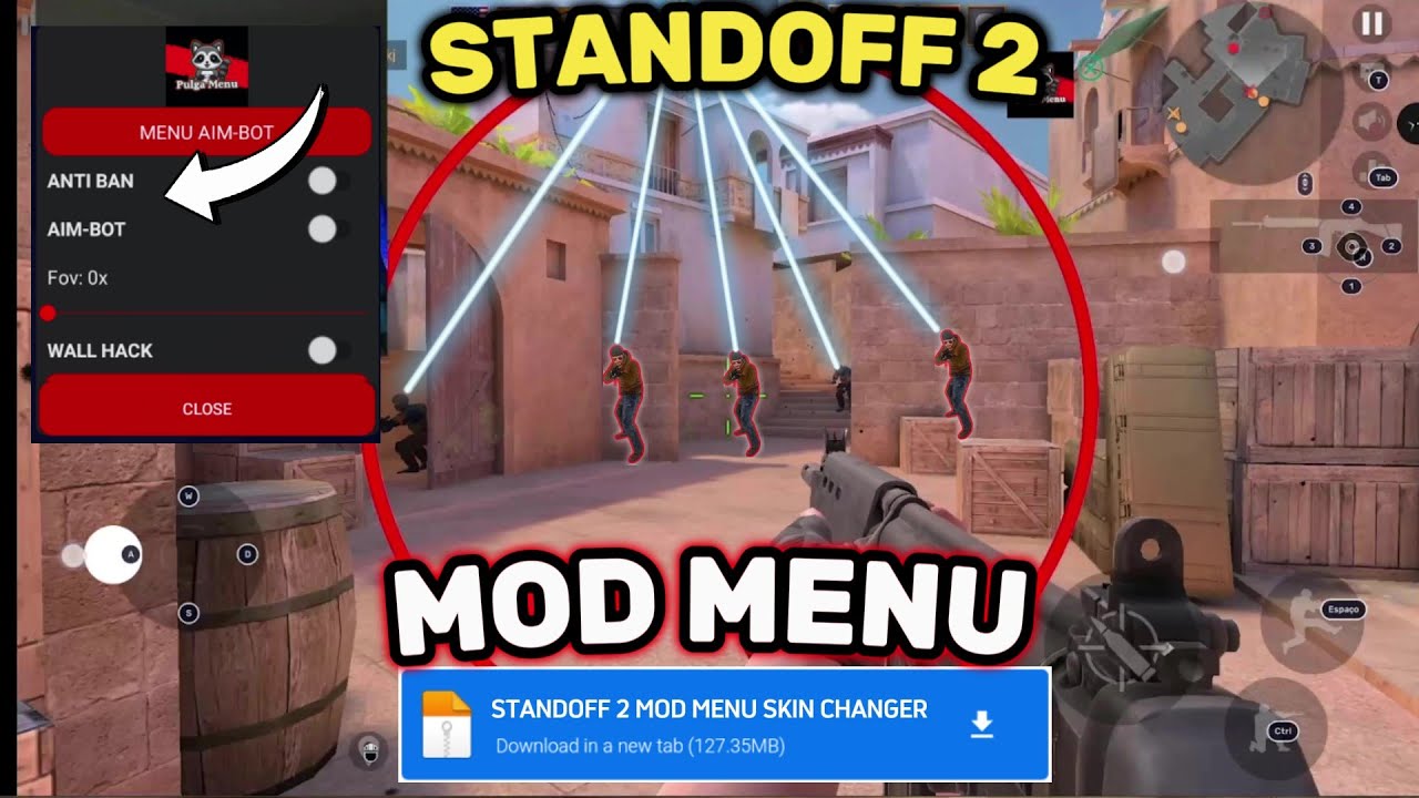 LIBERADO!!☠️ MELHOR MOD MENU PARA STANDOFF 2 GRATIS COM AIM BOT + ESP LINHA + ANTI BAN - YouTube