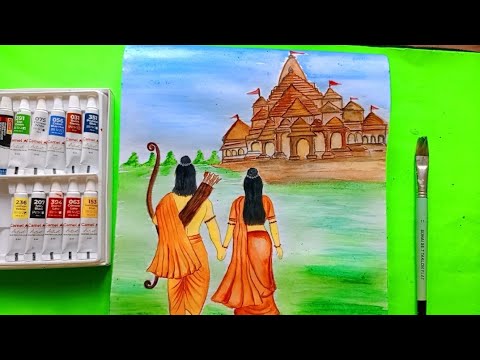 Ram Mandir drawing simple/Ayodhya Ram Mandir drawing easy step by step ...