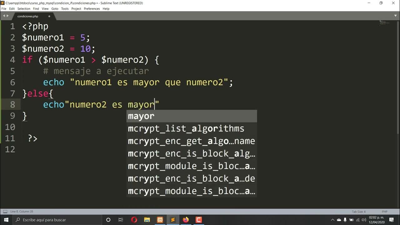 Condicional IF, ELSE Y ELSEIF en PHP - YouTube