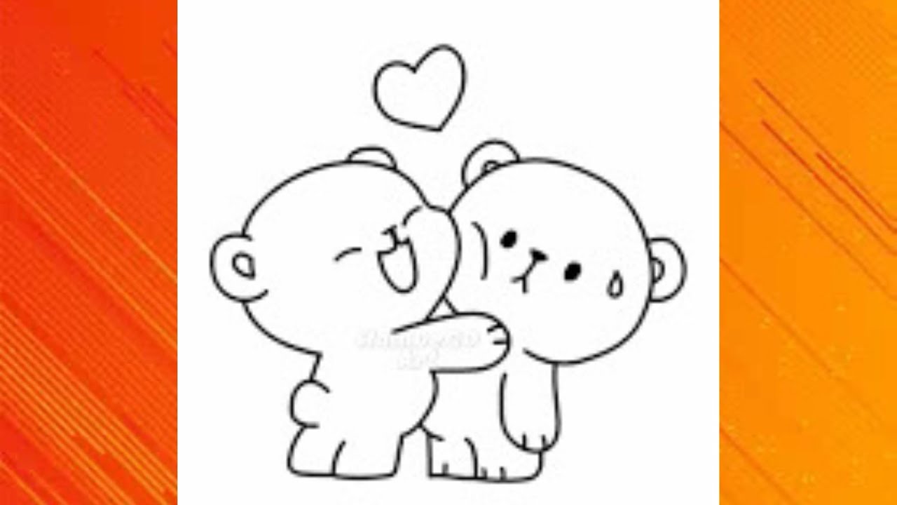 How to draw dudu bubu sweet movement 👩‍ ️‍👨😘| drawing | easy step ...