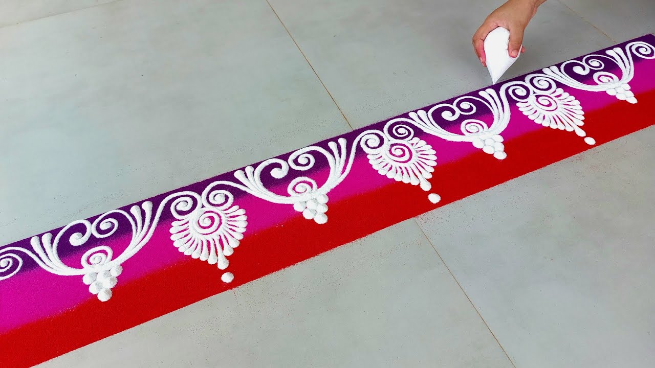 Diwali Special Sanskar Bharti Rangoli Using Plastic Bag | Border ...