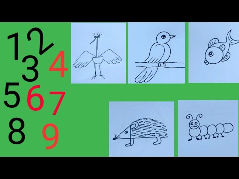 How to Draw Anything from Numbers /Easy 9 Drawing from numbers for kids ...