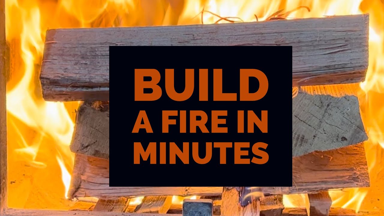 How to build a wood fire in minutes: wood stove fire m - YouTube