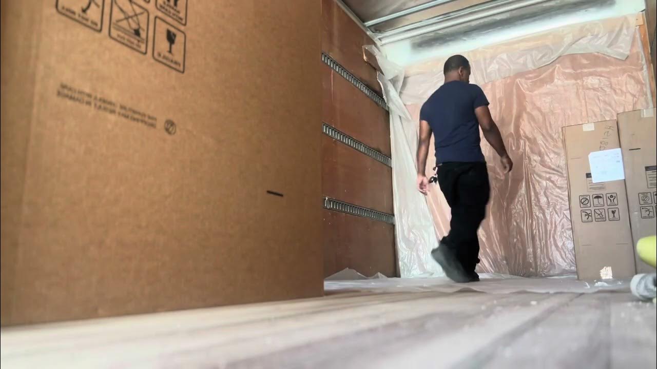 Manual Unload Box Truck By Hand - YouTube