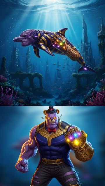 Superhero Dolphin Multiverse 🌊🐬 Iron Man, Batman, Superman, Captain ...
