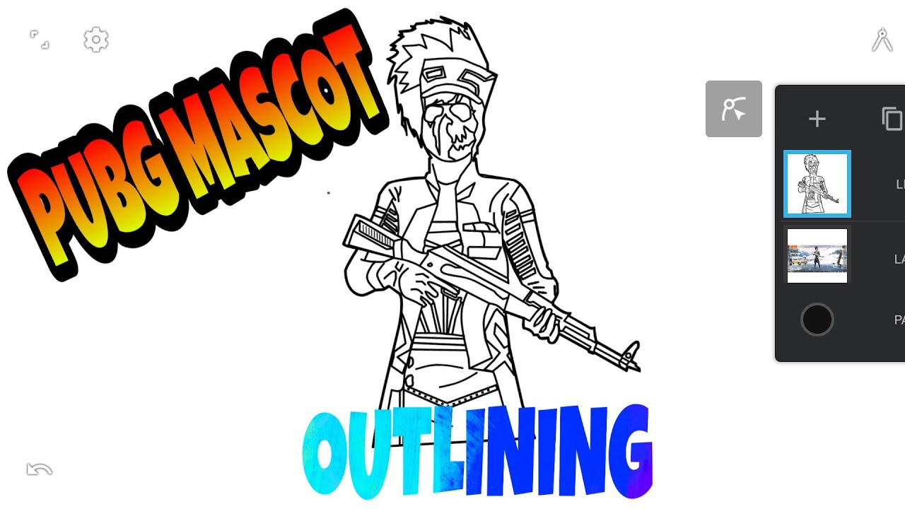 MAKING MY PUBG MASCOT || PART 1|| OUTLINING - YouTube