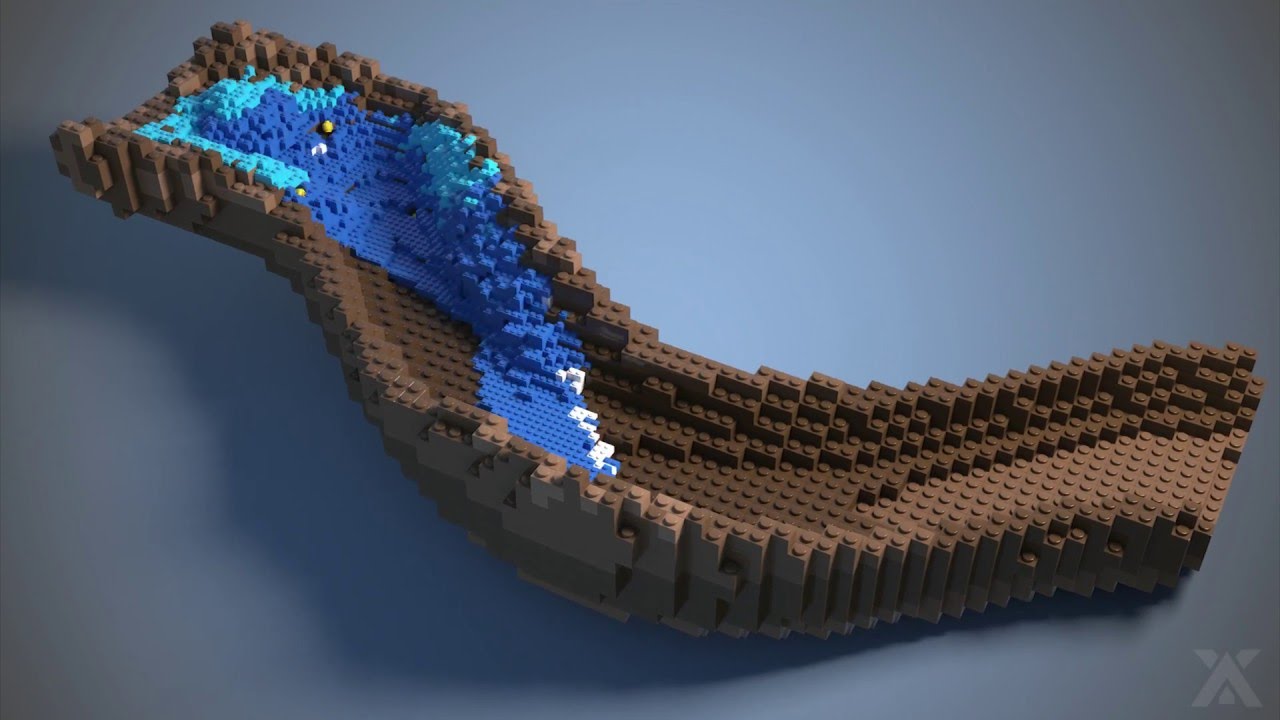 Lego River | Fluid Simulation r&d - YouTube