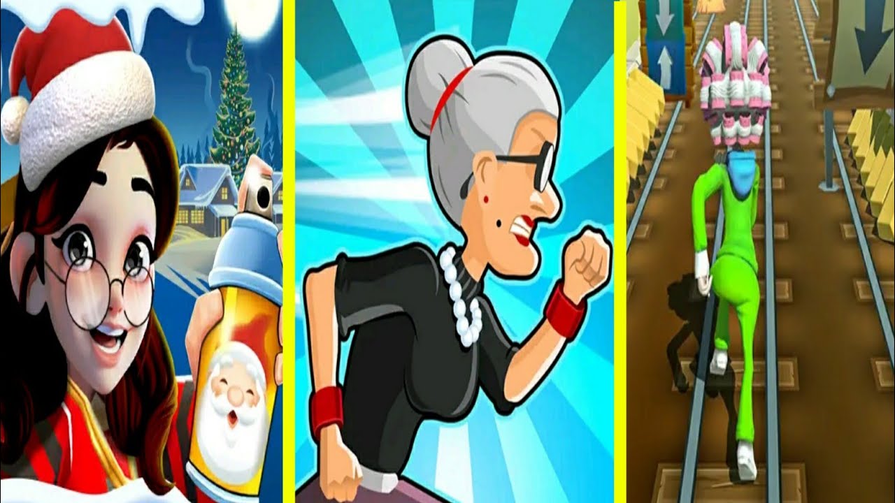 Angry Gran Run - Running Game VS Subway Crazy Run: Endless Surf VS ...