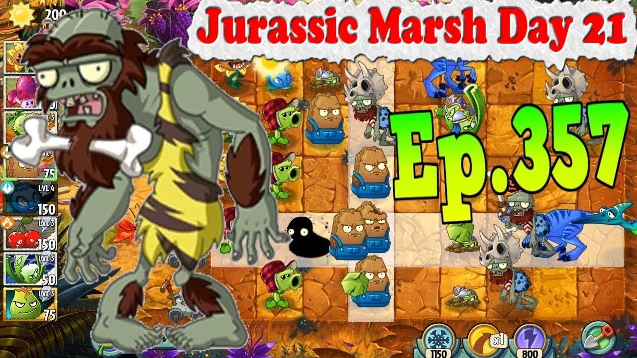 Plants vs. Zombies 2 - New zombie Jurassic Bully - Jurassic Marsh Day ...