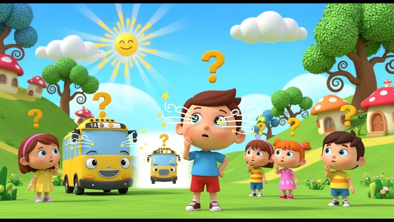 Wheels on the Bus Colors – Guess the Missing One! | Fun Color Counting ...