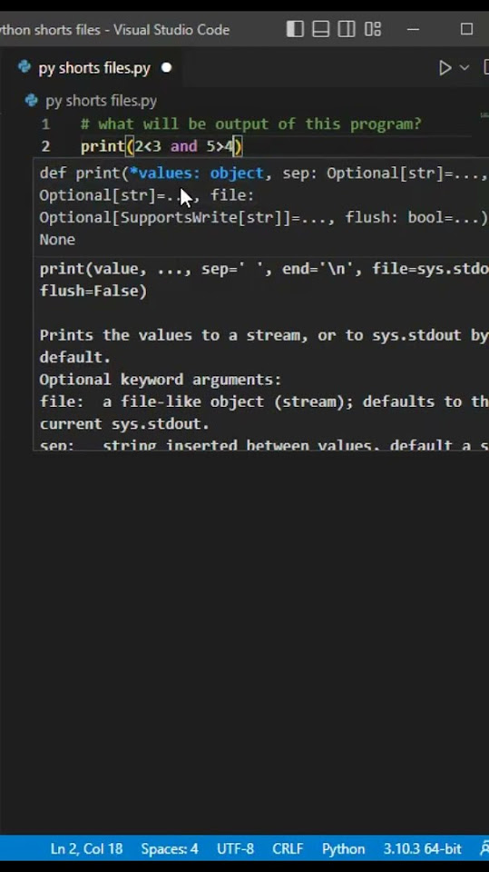 What Outputs Of Logical Operators Python Pythoncode Code Coding Python3 Youtube