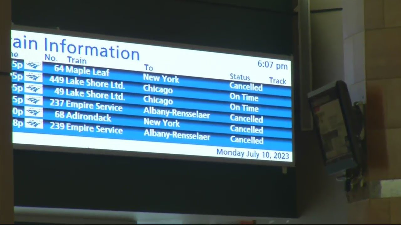 Amtrak suspends train service in New York due to storm damage - YouTube