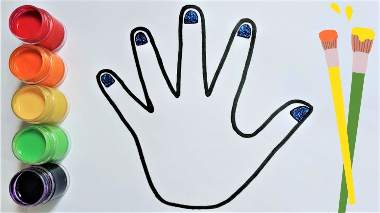 Hand Rainbow Colors Drawing, Painting, Coloring for Kids & Toddlers ...